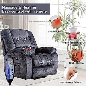 Phoenix Home Power Chair Lift Recliner, Grey