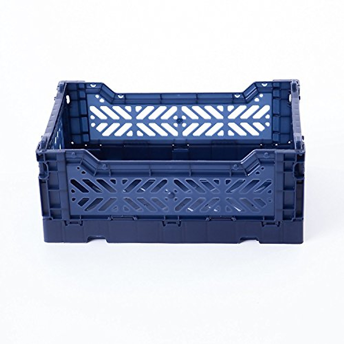 AY-KASA Collapsible Storage Bin Container Basket Tote, Folding Basket Crate Container : Storage, Kitchen, Houseware Utility Basket Tote Crate - Mini-Box (Navy)