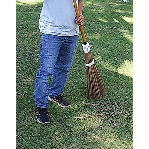 NDP78 Natural Broom - 55 Inches Length, Heavy Duty Broom , Garden Broom, Coconut Broom, Outdoor Broom, Garage Broom, Hard Floor Broom, Outdoor Brooms for Sweeping Patio, Brown, White