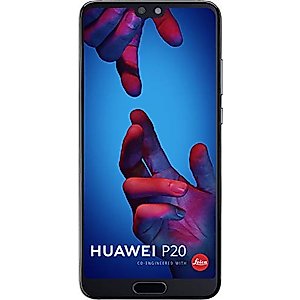 Huawei P20 EML-L09 128GB 4GB RAM, Dual SIM LTE, 5.8", Full HD+ Display -Dual Camera 20 MP +12 MP, GSM Unlocked International Model, No Warranty (Black)