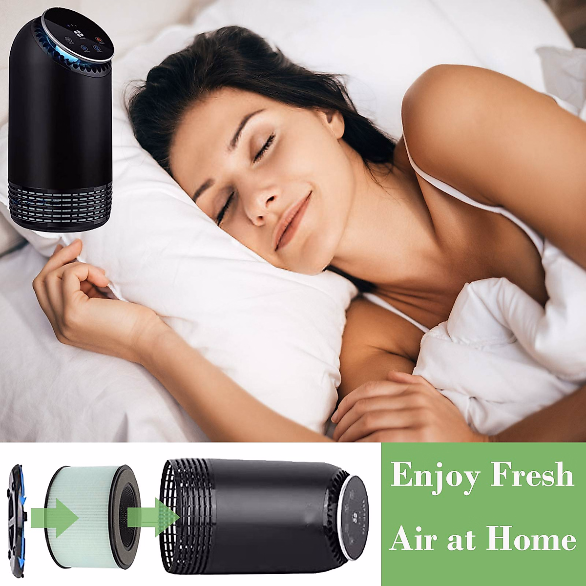 GuanQiao 2 Pack Replacement HEPA Filter Compatible with PARTU BS-08, 3 in 1 Filtration High Efficient Activated Carbon HEPA Filter