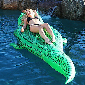 GoFloats BigAl' Giant Inflatable Alligator, Premium Quality and over 11 ft long (for Adults and Kids)