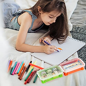 Hiceeden 12 Pack Small Plastic Storage Box with Lid, 5.3"x3"x2" Stackable Clear Latch Storage Case Bins Organizer Container for Craft Items, Jewelry Beads, 6 Colors