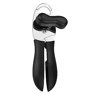 4-in-1 Stainless Steel Can Opener, Hand-Held Can Opener, Multifunctional, Sharp Blade, Labor-saving Handle, Easy To Grasp And Heavy Load, Black