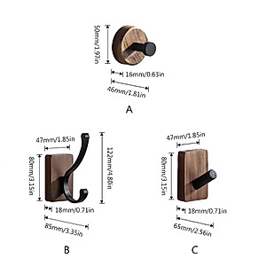 GMBYLBY Natural Wooden-Wall Hooks Wall-Mounted Wood Coat Hooks Heavy Duty Decorative Hat Hanger Hooks for Hanging-Coats Purse