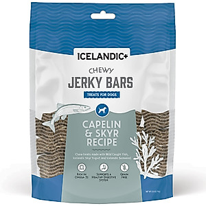 Icelandic+ Plus Chewy Jerky Bars Capelin, Skyr, & Seaweed Dog Treat 2.5-oz Bag