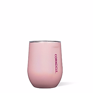 Corkcicle Stemless Insulated Wine Glass Tumbler, Cotton Candy, 12 oz – Stainless Steel Stemless Wine Glass Keeps Beverages Cold for 6 Hours, Hot for 3 Hours – Non-Slip, Easy-Grip Insulated Cup