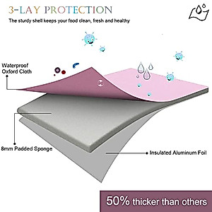 Amersun Kids Insulated Lunch Box, Lunch cooler with Water Bottle Holder, Keep Food Warm Cold & Durable School Lunch Bag for Kids Teen Girls Boys, Lunch Tote Bag for Children, Light Pink New