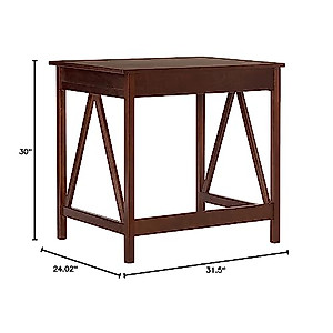 Linon Home Dcor Titian Laptop Desk, Antique Tobacco, 31.5" W x 24.02" D x 30" H