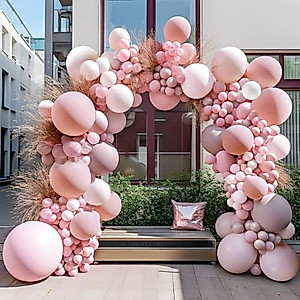 Pastel Pink Balloon Kit - Arch, Garland, Metallic & Different Sizes for Birthday, Baby Shower, Winter, Bridal & Prom Parties