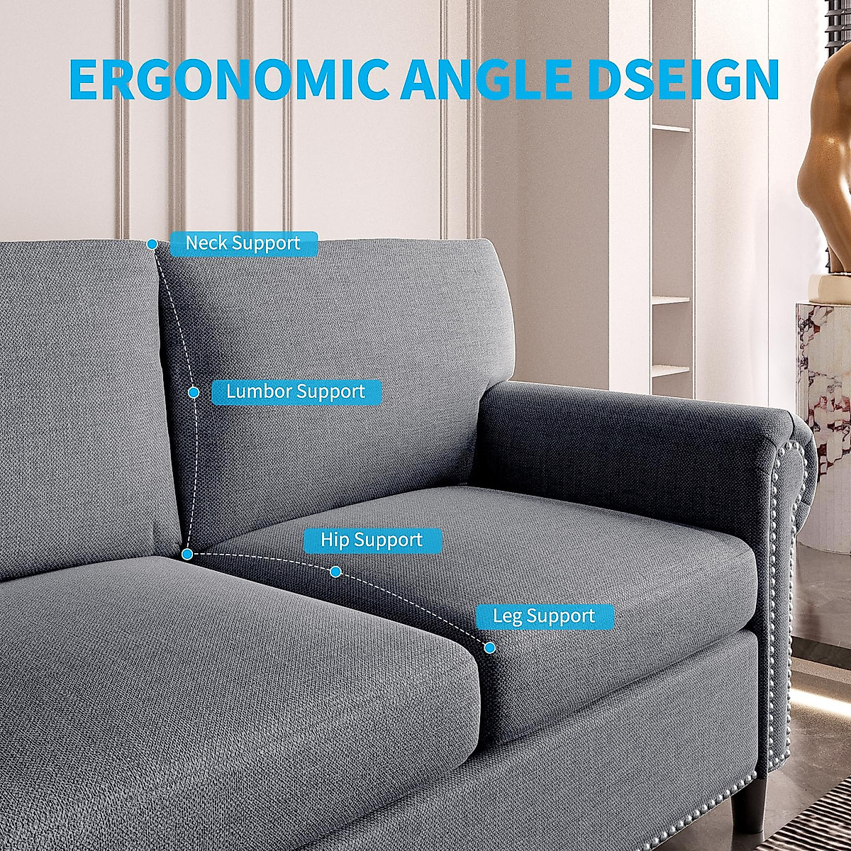 ADOWORE 5 Pieces Sectional Couch Modular Sofa with Reversible Chaise 101" L-Shaped Couch Sofa 4-seat Modular Large Sectional Couch with Ottoman for Living Room, Upholstered Cushion