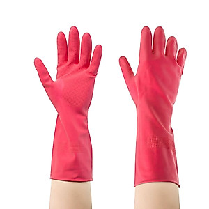 OKATOR Latex Gloves, Kitchen Dishwashing, Household Cleaning Gloves, Rubber Waterproof, Durable, Wear-Resistant Plastic Gloves