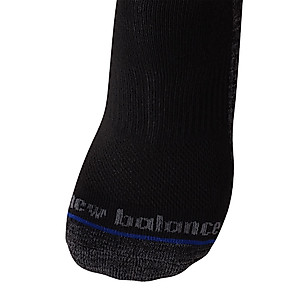 New Balance Men's Low Cut Socks - 12 Pack Performance Cushion No Show Athletic Socks for Men with Arch Support (Size: 6-12.5), Size 6-12.5, Black/Grey Assorted