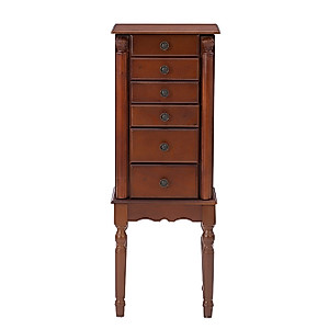 Powell Lightly Distressed "Deep Cherry" Jewelry Armoire