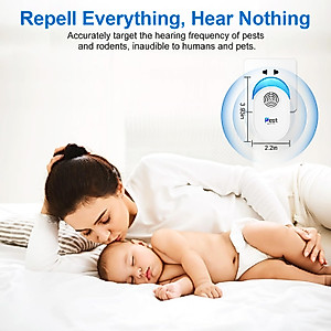 Upgraded Ultrasonic Pest Repeller, 2023 Indoor Mosquito Repellent, for Rodent, Roach, Mouse, Bugs, Mice, Spider, Electronic Plug in Pest Control for House, Garage, Warehouse,Hotel,6 Packs