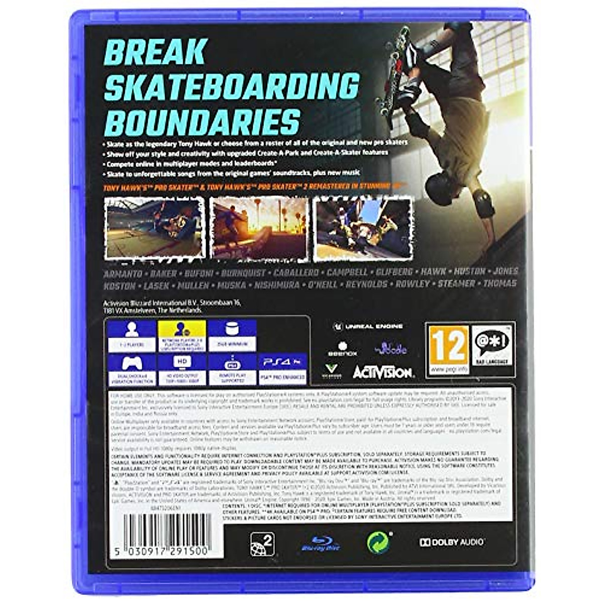 Tony Hawk's Pro Skater 1 + 2 (PS4) (Amazon.co.uk Exclusive)