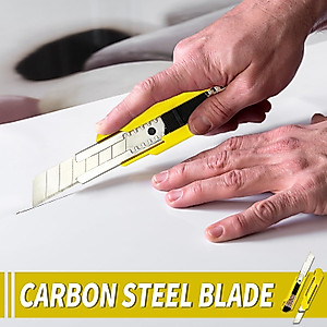 JIANGHUA 12-Pack Utility Knife, Box Cutter Retractable Razor Knife with 30PCS Extra Snap Off Blades, 18mm Wide Sharp Blade Cutter for Office, Home, Arts Crafts, Hobby