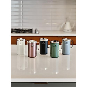 Stanley Stay Hot Camp Mug - Durable 18/8 Stainless Steel Insulated Mug - Splash-Free Tritan™ Drink-Thru Lid - 24 OZ - Hammertone Silver