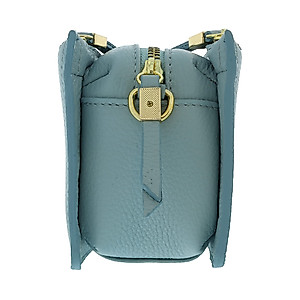 Pierre Cardin Light Blue Leather Small Structured Square Crossbody Bag for womens