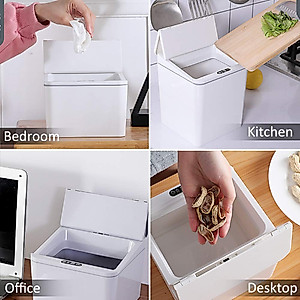 NORMIA RITA 1.6 Gallon Mini Automatic Trash Can for Car Desktop Kitchen Small Touchless Garbage Can with Lid 0.25S Fast Response Sensor
