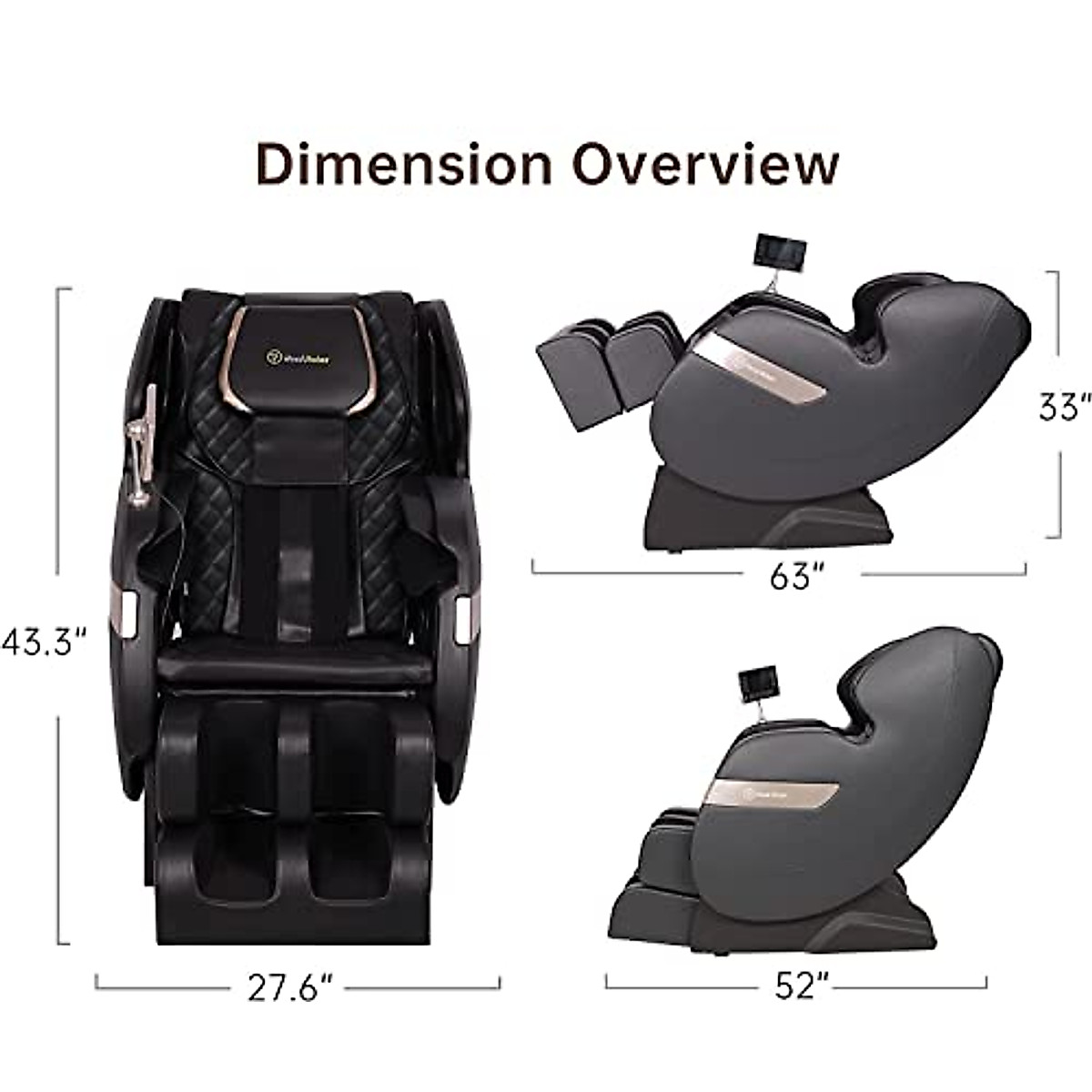Real Relax 2025 Massage Chair of Dual-core S Track, Full Body Massage Recliner of Zero Gravity with APP Control, Black