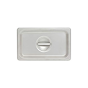 Thunder Group STPA5140C Steam Table Pan Cover, 1/4 Size, Solid with Handle, Reinforced Corners, 24 Gauge, Stainless Steel, NSF (Made in China), Pack of 12