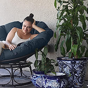 Classic Accessories Montlake Water-Resistant 50 Inch Polyester Papasan Cushion, Heather Indigo, Outdoor Papasan Cushion