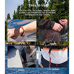 8M0092849 Boat Kill Switch Lanyard - [2 PCS] Boat Engine Emergency Stop Switch, Safety Lanyard Cord Tether for Mercury Mercruiser Outboard Motor Replacement 15920T54, 15920A54, 15920Q54, Red, 36 Inch