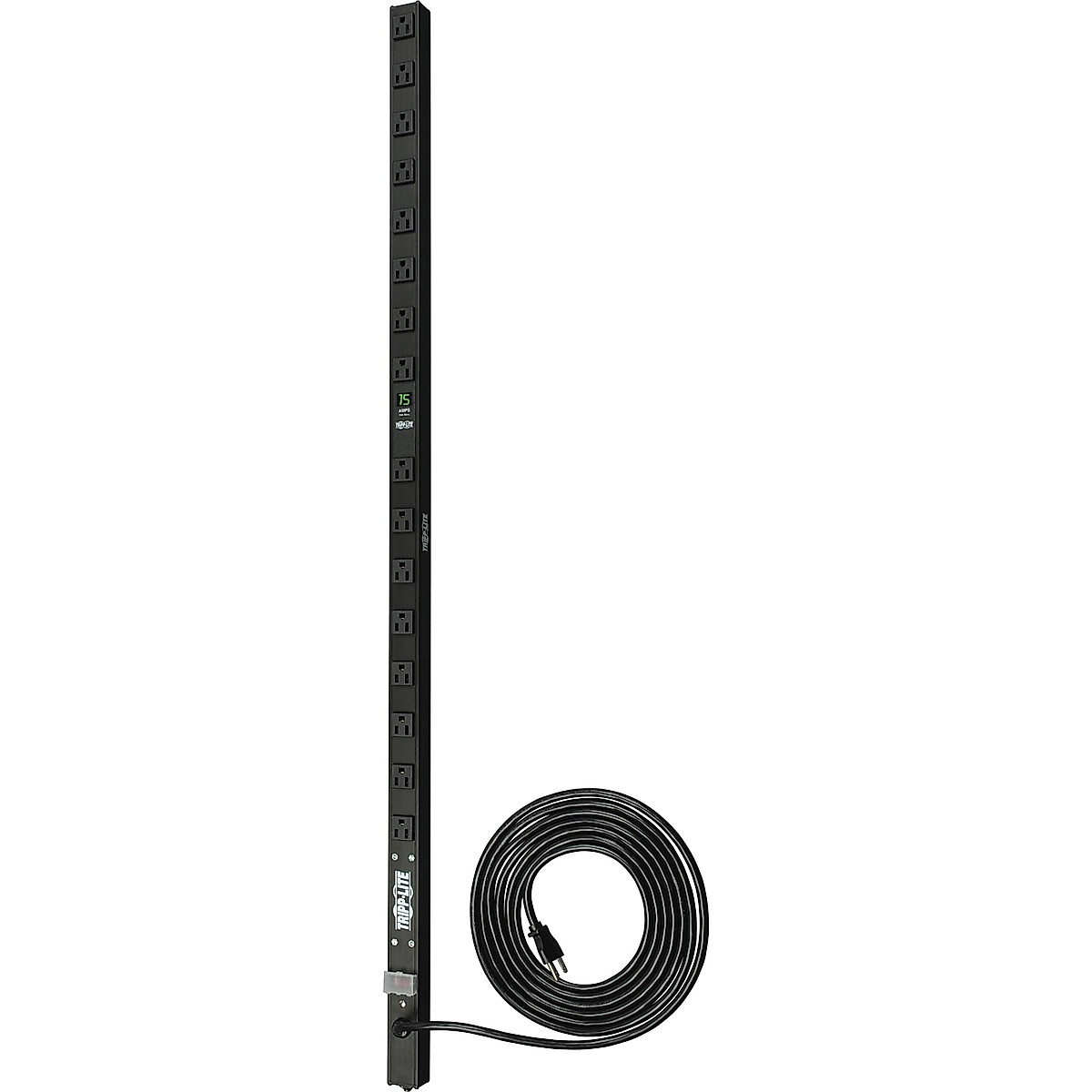 Tripp Lite Metered PDU, 15A, 16 Outlets (5-15R), 120V, 5-15P, 15 ft. Cord, 0U Vertical Rack-Mount Power (PDUMV15)