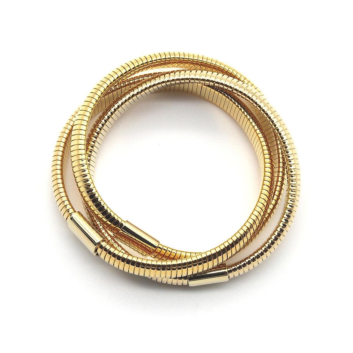 Marshal Metal Fashion Bracelet Omega Stretch Triple Cobra Bracelet (10mm x3) (Gold)