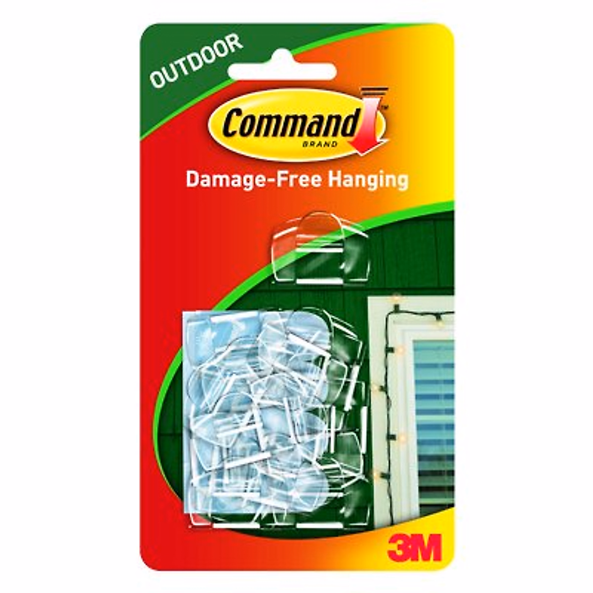 3M Command Strips 17017CLR-AW Clear Outdoor Light Clips 16 Count
