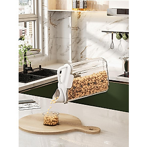 Total 2 items Cereal Containers Storage,Each2.5L Airtight Large Dry Food Storage .1 Blue 1 White.with Measuring Cup，BPA Free Plastic Dispenser，Suitable for Storing Grains Flour and Various Foods.