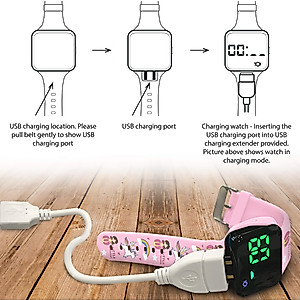 ATHENA FUTURES Potty Training Count Down Timer Watch - Princess Pink and Potty Training Chart for Toddlers - Unicorn Design