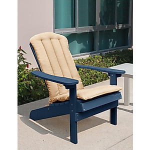 YEFU Adirondack Chair Cushion, Rocking Chair Cushions with Straps, Folding Patio Chair Pad for Indoor and Outdoor, 19.7x18.9x1.5 Inch, Light Brown