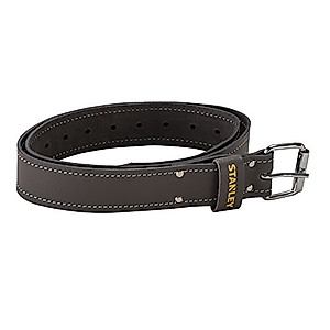 STANLEY Leather Tool Belt for Tool Holsters and Pouches, with Adjustable Roller Buckle, STST1-80119