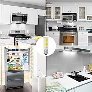 TAIYALOO LED Microwave Light Bulbs Under Hood 60W Equivalent, E17 LED Bulb Dimmable for Range Hood, Refrigerator, 7W 630 Lumens, LED Appliance Light Bulb Over Stove, Daylight White 6000K, 2 Pack