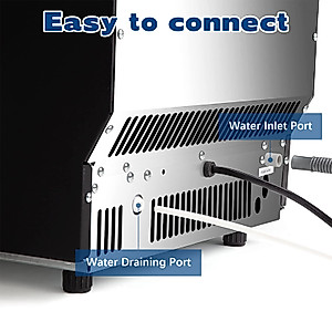 DOGHLY 120lbs/24H Commercial Ice Maker,48 Cubes/11mins, 33lbs Ice Storage Capacity, Counter Ice Maker Self Cleaning, 24 Hour Timer Stainless Steel Freestanding Ice Maker Machine (120lbs/day)