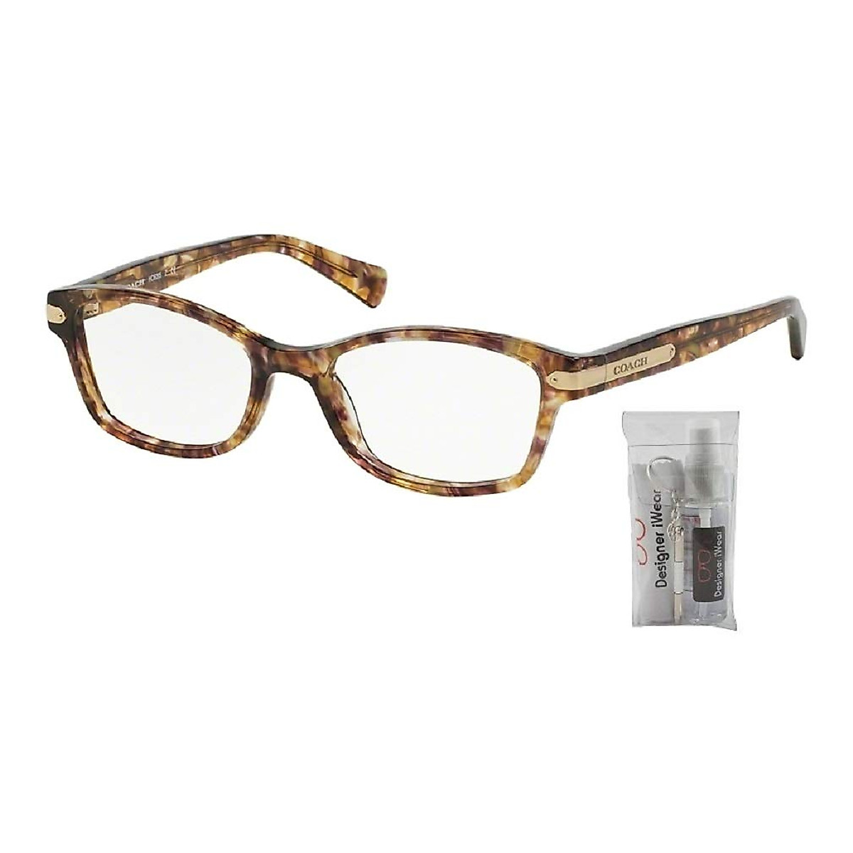 Coach HC6065 5291 51M Dark Tortoise/Dark Tortoise Military Sig C Rectangle Eyeglasses For Women+ BUNDLE With Designer iWear Eyewear Kit