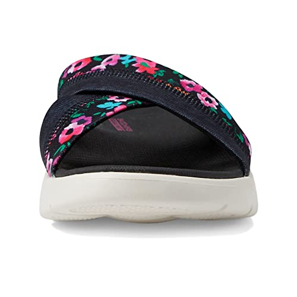 Skechers womens Go Walk Flex Sandal-blossoms Sandal, Black, 9 US
