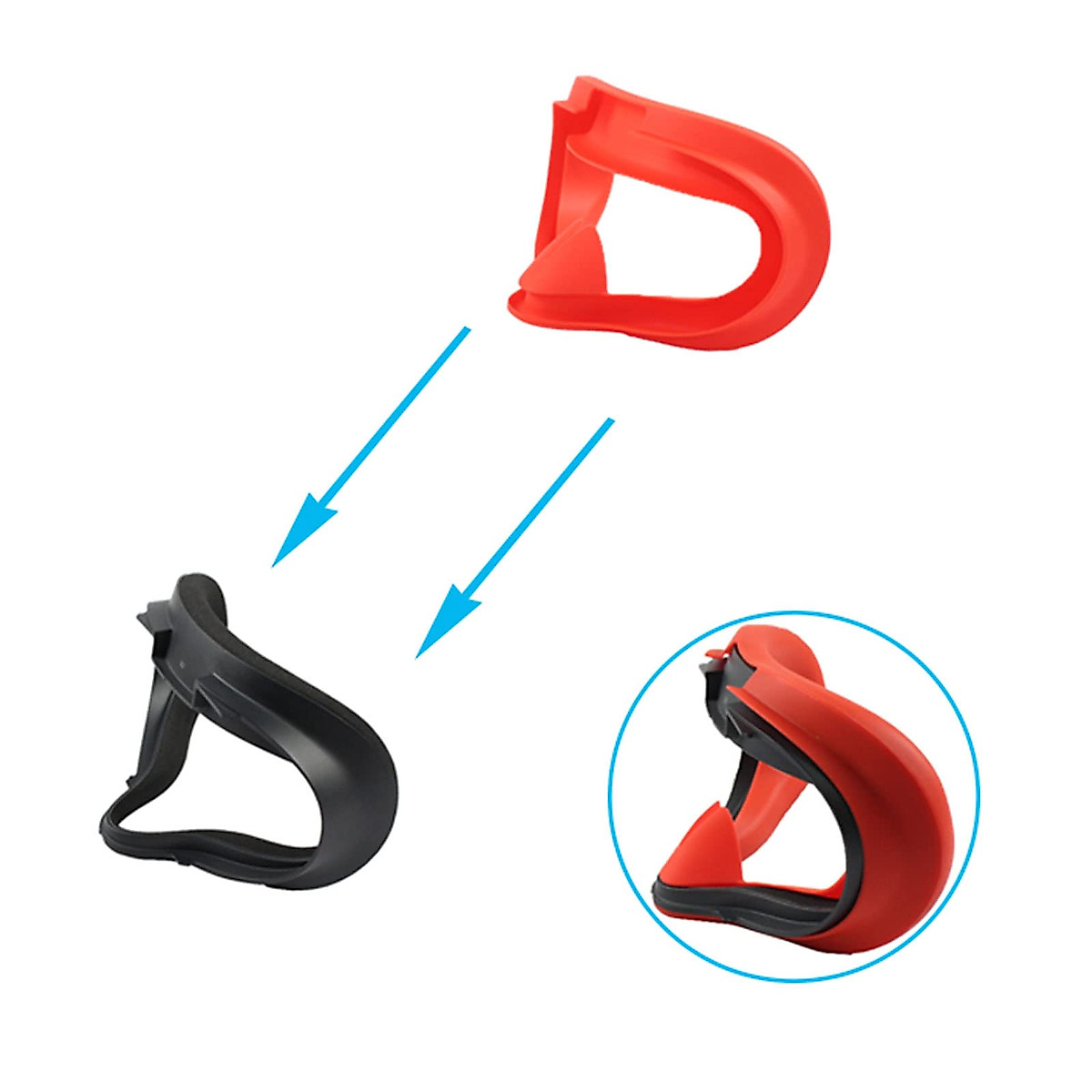 Silicone Cover for Oculus Quest 2, Protective Case Set Accessories for Meta VR, Multi Colors Soft Shell Skin