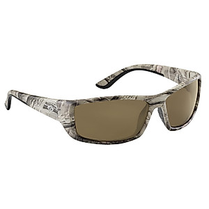 Flying Fisherman Polarized Sunglasses with 100% UVA & UVB Protection for Fishing, Biking, Golf, Hiking, Beach, Driving – BUCHANAN, Camouflage Frames with Amber Tinted Lenses (7719CA)