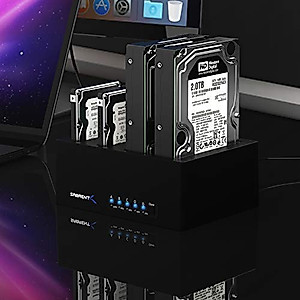 SABRENT Docking Station SSD/External Hard Disk/HDD 2.5/3.5 inch, USB 3.2 Gen 1, 4 Slots for SSD/HDD, with Power Supply and Fan, for SATA SSD/HDD, with 4 Separate ON/Off switches (DS-U3B4)