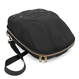 CASEMATIX Hat Travel Case for up to 6 Baseball Caps with Crush-Resistant Hard Shell Outer, Adjustable Shoulder Strap and Comfortable Handle - Portable Hat Case Carrier for Travel and Hats Storage