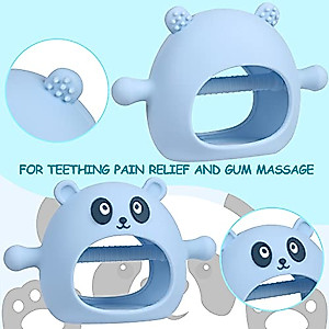 Mytium Teething Toys,3PCS Silicone Baby Teether Toy for 3+ Months Infants Baby Easy to Hold Mitten Teether for Baby Chew Toys and Sucking Needs