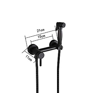 BINCAVIDOU Bidet Spray Set, Toilet Bidet Set Black Brass Hot Cold Bathroom Toilet Shower Blow fed Spray Gun Nozzle Bidet Faucet Bathroom,B