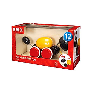 BRIO Infant &Toddler 30367 - Pull Along Ant Wood Toy with Moving Egg for Kids Ages 1 and Up