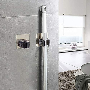 ARTORA Mop and Broom Holder Wall Mounted, Self Adhesive Broom Organizer Multipurpose Tools Storage Hanging Clip for Kitchen, Bathroom, Laundry Room (6 Pack)
