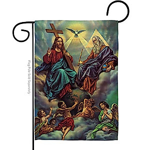 Ornament Collection The Holy Trinity Garden Flag Religious Faith Hope Grace Peace Dove Christian Religion Easter House Decoration Banner Small Yard Gift Double-Sided, Made in USA