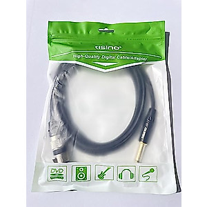tisino Female XLR to 1/4 (6.35mm) TS Mono Jack Unbalanced Microphone Cable Mic Cord for Dynamic Microphone - 10 FT/3 Meters