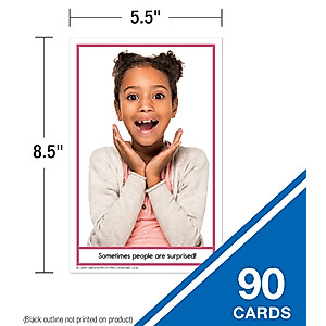 Photo Conversation Cards—Social Emotional Flash Cards For Children With Autism and Aspergers, Behavioral and Communication Skills Practice, Educational Games for Kindergarten+ (90 pc)